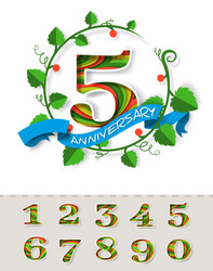 5 year ribbon anniversary Royalty Free Vector Image