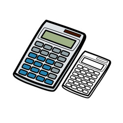 Calculator cartoon isolated drawing Royalty Free Vector