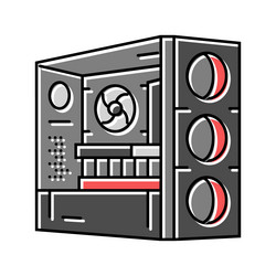 Desktop gaming pc color icon Royalty Free Vector Image