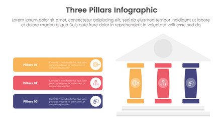 Three pillars framework with ancient classic Vector Image
