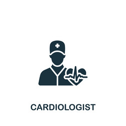 Cardiologist icon monochrome simple sign from Vector Image