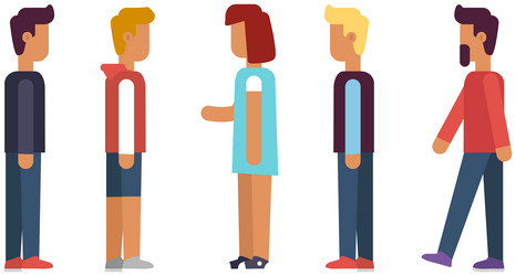 Big queue a long line people waiting Royalty Free Vector