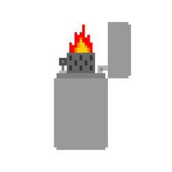 Fire pixel art 8 bit flame Royalty Free Vector Image
