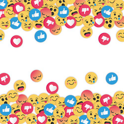 Laughing emoji social media message background Vector Image