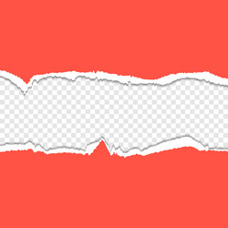 Color torn paper set ripped red with white Vector Image