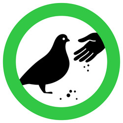 Feeding birds allowed modern round sticker Vector Image