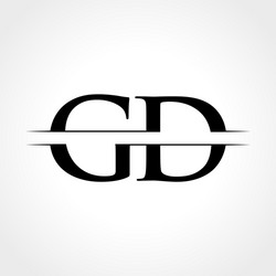 Gd letter type logo design template initial Vector Image