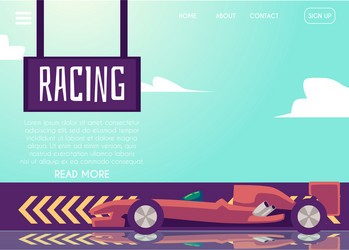Banner with infographics car races Royalty Free Vector Image