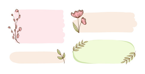 Aesthetic boho floral frame cute pastel border Vector Image