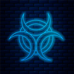 Glowing neon biohazard symbol icon isolated Vector Image