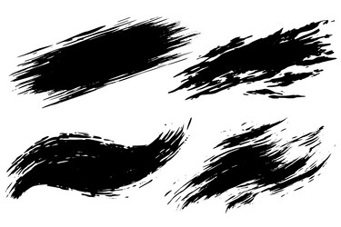 Paint brush black ink grunge strokes Royalty Free Vector