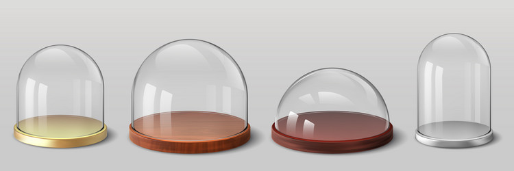 Realistic isolated 3d glass globe on wooden stand Vector Image