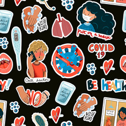 Coronavirus prevention reminder stickers Vector Image