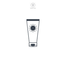 Sunscreen bottle icon symbol isolated on white Vector Image