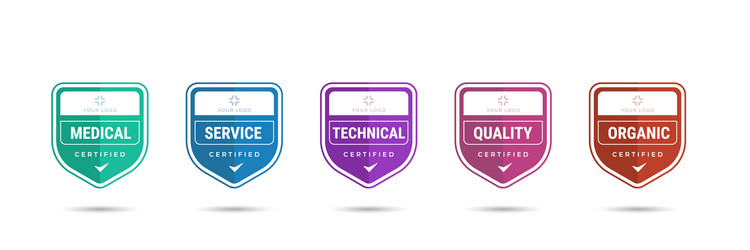 Certified badge logo design for company training Vector Image