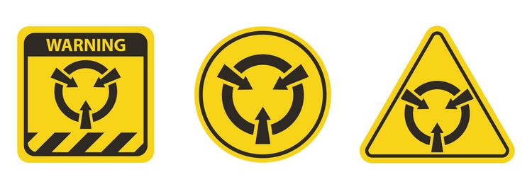 Electrostatic sensitive device esd symbol sign Vector Image