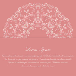 Pink card design with ornate pattern Royalty Free Vector