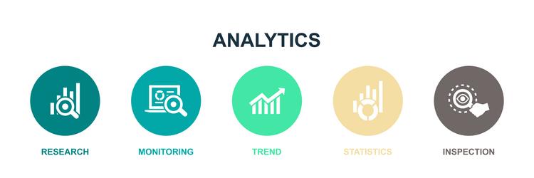 Research monitoring trend statistics Royalty Free Vector