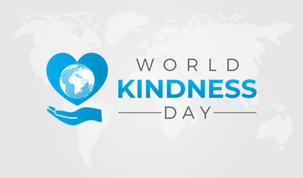World kindness day blue background with hand Vector Image