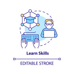 Learn skills blue gradient concept icon Royalty Free Vector