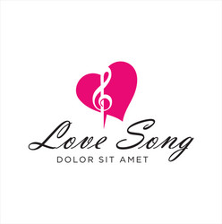 Music notes wings heart valentine love song logo Vector Image