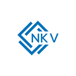 Nkv abstract technology logo design on black Vector Image