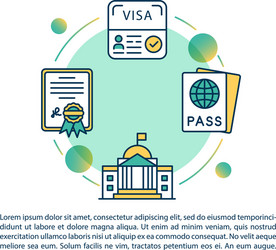 Visa application concept icon with text Royalty Free Vector