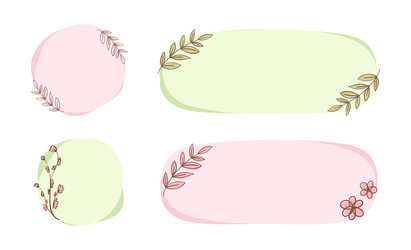 Aesthetic boho floral frame cute pastel border Vector Image