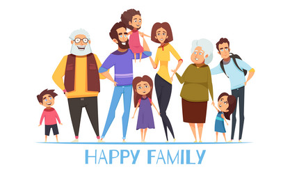 Big family portrait Royalty Free Vector Image - VectorStock