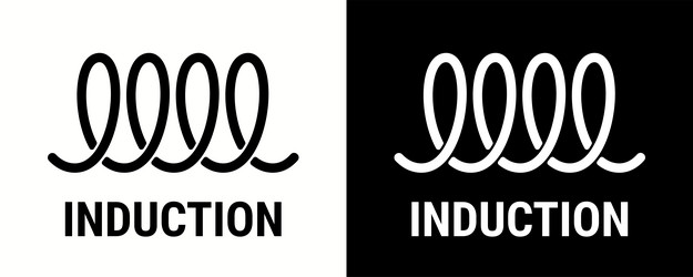 Induction icon electric cooking hob symbols Vector Image