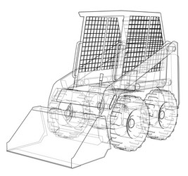 Bobcat mini excavator Royalty Free Vector Image