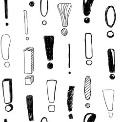 Exclamation mark seamless pattern doodle style Vector Image