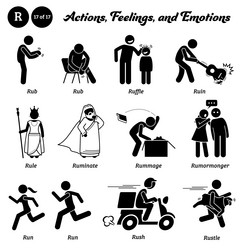 Stick figure human people man action feelings Vector Image