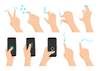 Touch screen hand gestures flat colored icon Vector Image