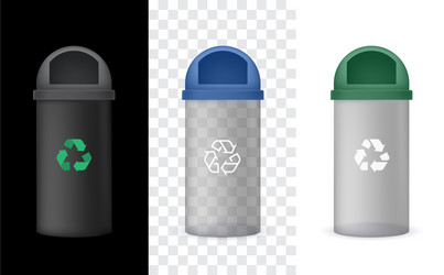 Empty transparency bin and black recycle Vector Image