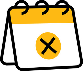 Calendar with cross marks icon half line Vector Image