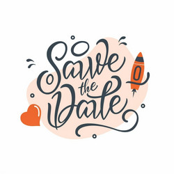 Colourful unique save date lettering logo design Vector Image