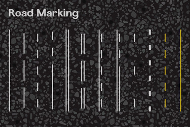 Horizontal road markings set dividing lines Vector Image