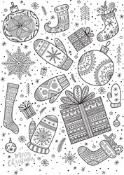 Christmas coloring page Royalty Free Vector Image