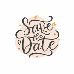 Colourful unique save date lettering logo design Vector Image