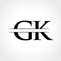 Initial circle gk letter logo creative typography Vector Image
