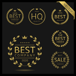 Laurel wreath golden collection Royalty Free Vector Image