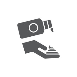 Hands applying lotion cream icon symbol isolated Vector Image