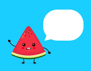 Happy smilling cute watermelon Royalty Free Vector Image