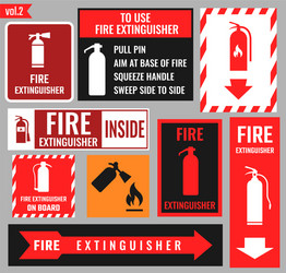 Fire extinguisher poster use safety firefighter Vector Image