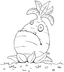 Large root vegetable line drawing Royalty Free Vector Image
