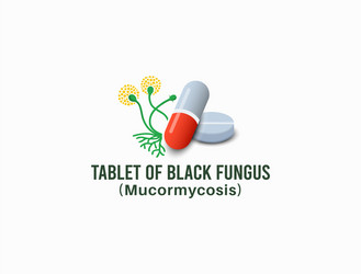 Black fungus logo design Royalty Free Vector Image