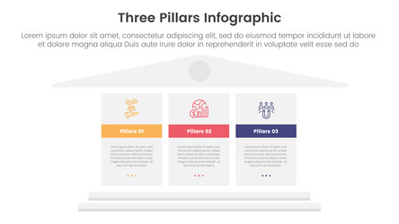 Three pillars framework with ancient classic Vector Image