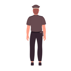 Side view of standing policeman Royalty Free Vector Image