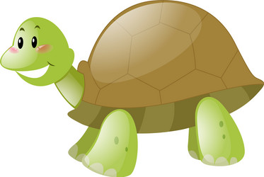 Turtle cartoon hiding in his shell Royalty Free Vector Image